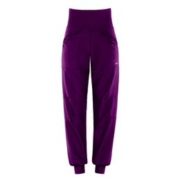 Sporthose WINSHAPE "Functional Comfort Leisure Time Trousers LEI101C", Damen, Gr. XXL, Normalgr&ouml;&szlig;en, lila (schwarz plum), 85% Polyester, 15% Elasthan, Hosen Sporthose, High Waist, Topseller