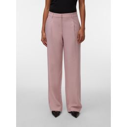 V&eacute;ro Moda Anzughose VERO MODA "VMCASSIDY MW WIDE PANT NOOS", Damen, Gr. 34, L&auml;nge 32, bleached mauve detail:melange, Web, Obermaterial: 95% Polyester, 5% Elasthan, meliert, lang, Hosen Anzughose, Materialmix