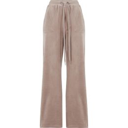 Jogginghose Urban Classics "Urban Classics Ladies Velvet Sweatpants", Damen, Gr. XL, US-Gr&ouml;&szlig;en, duskrose, 93% Polyester, 7% Elasthan, unifarben, relaxed fit, Hosen Jogginghose