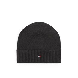 Beanie Tommy Hilfiger "TH FLAG LIGHTWEIGHT", Herren, anthrazit, Strick, Baumwollmischung, M&uuml;tzen Beanie