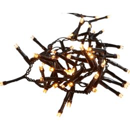 Eglo LED-Lichterkette "GOLDEN WARM WHITE - Weihnachtsdeko - Beleuchtung - Winterdeko", schwarz (schwarz, amber), Flammen 800 Stk., Kabell&auml;nge 5m x Gesamtl&auml;nge 21m, Lichterketten, Lichterkette XXL, Au&szlig;enbeleuchtung, extra-warmwei&szlig;, mit Kabel, 16 m, LED-Lichterkette
