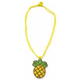 Kette mit Anh&auml;nger "Pineapple", Damen, Gr. onesize, Glas, gelb, Collezione Alessandro, Basic, Halsketten, mit echten Glasperlen