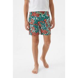 Badeshorts Trollkids "KIDS HAUKLAND SHORTS", Kinder, Gr. 110, N-Gr, radiant rot, blau coral, Web, Polyester, bedruckt, Badehosen Badeshorts, f&uuml;r Kinder und Jugendliche, sportlicher Schnitt, bequemer Sitz