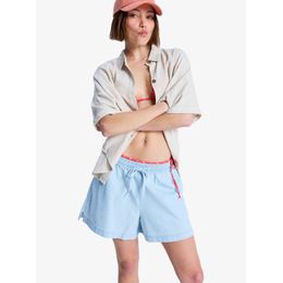 Shorts Roxy "LEKEITIO BREAK MID DENIM", Damen, Gr. S (36), N-Gr, light blau, Denim/Jeans, Obermaterial: 100% Baumwolle, unifarben, washed, Basic ca. Mitte Oberschenkel, Hosen Shorts, sportlich, bequemer Sitz
