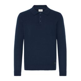 !Solid Longsleeve SOLID "Strickpullover SDAkel", Herren, Gr. M, blau (insignia blau), Obermaterial: 70% Baumwolle CO recyc.. 30% Polyester Pol. recyc.., Shirts Longsleeve