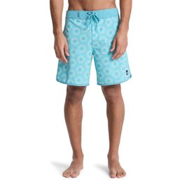 Boardshorts Quiksilver "Surfsilk Scallop 18", Herren, Gr. 34L, aqua ocean mayhem, Obermaterial: 88% Microfaser, 12% Elasthan;, Hosen Boardshorts