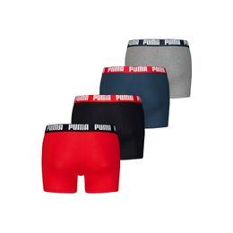 Boxershorts Puma "Boxershort 4er Pack", Herren, Gr. L, bunt (rot, schwarz, blau, grau), Obermaterial: 95% Baumwolle CO. 5% Elasthan EL., Unterhosen Boxershorts