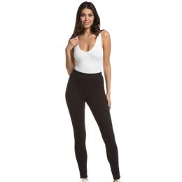 Jeggings MAGIC BODYFASHION "Shaping Leggings", Damen, Gr. S, N-Gr, schwarz, Web, Obermaterial: 47% Polyester, 43% Baumwolle, 10% Elasthan. Futter: 65% Polyamid, 35% Elasthan, unifarben, figurbetont lang, Hosen Jeggings, Denim-Look, elastisch, gef&uuml;ttert, mittlerer Shape-Effekt