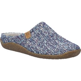 Hausschuh Josef Seibel "Vinny 03, blau-multi", Damen, Gr. 38, blau (blau, multi), Obermaterial: 80% Rindsleder Leather cow. 20% Textilmaterial TEXMAT., Schuhe Hausschuh