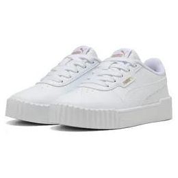 Sneaker Puma "CARINA 3.0 PS", M&auml;dchen, Gr. 32, Puma wei&szlig;, Puma gold, Synthetik, unifarben, Schuhe Sneaker, mit Schn&uuml;rung, mit SOFTFOAM+ Einlegesohle