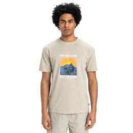 T-Shirt Quiksilver "Feel The Outside", Herren, Gr. S, grau (abbey stone), Obermaterial: 60% Walkfrottier, 40% Microfaser;, Shirts T-Shirt