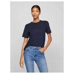 Kurzarmshirt Vila "VINORA S/S T-SHIRT - NOOS", Damen, Gr. XXL, blau (navy blazer), Jersey, Obermaterial: 96% Baumwolle, 4% Elasthan, unifarben, regular fit normal, Rundhals, Shirts, Baumwollmischung, regular fit