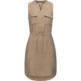 Blusenkleid Ragwear "Blusenkleid Roissin", Damen, Gr. M, N-Gr, beige (latte), Obermaterial: 80% Viskose CV. 20% Polyester PES., Kleider Blusenkleid