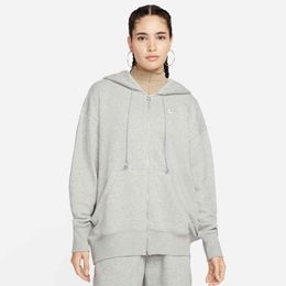 Kapuzensweatshirt Nike Sportswear "W NSW PHNX FLC FZ OS HOODIE", Damen, Gr. XL, dk grau heat, Obermaterial: 80% Baumwolle, 20% Polyester, normal, Rundhals, Sweatshirts Kapuzensweatshirt, Oversize-Schnitt, mit Rei&szlig;verschluss, mit K&auml;ngurutasche