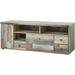 TV-Board Innostyle "BONANZA", braun, B:162cm H:61cm T:52cm, Holzwerkstoff, Sideboards, TV-Board, 1 Holzt&uuml;r, 3 Schubladen, 1 Klappe, 3 F&auml;cher, 2 Kabeldurchl&auml;sse