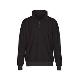 TRIGEMA Herren Sweatshirt "TRIGEMA Troyer in Waffeloptik", schwarz, Basic, Gr. XL, Piqu&eacute;, 100% Baumwolle, Sweatshirts