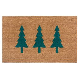 Fu&szlig;matte Hanse Home "Mix Mats Kokos Pine Trees, T&uuml;rmatte", gr&uuml;n (braun, gr&uuml;n), B:75cm H:15mm L:45cm, Kokos, Teppiche, Fu&szlig;matte, Weihnachten, Schmutzfangmatte, Outdoor, Rutschfest, Innen, Kokosmatte