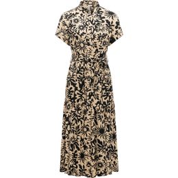 A-Linien-Kleid Ragwear "A-Linien-Kleid Liora Print", Damen, Gr. XL, N-Gr, beige (sand), Obermaterial: 100% Viskose CV., Kleider A-Linien-Kleid
