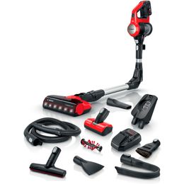 Bosch Akku-Stielstaubsauger "Unlimited Serie 7 BKS711PET/BKS711MTB", rot (tornadorot, silber, silberfarben), B:20cm H:132cm T:26cm, Akkusauger, 40 Min. Laufzeit, knickbares Rohr, inkl. umfangreichen Zubeh&ouml;r, Akku-Stielstaubsauger