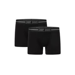 Boxershorts CAMP DAVID "Boxershort 2er Pack", Herren, Gr. XL, schwarz, Obermaterial: 95% Baumwolle CO. 5% Elasthan EL., Unterhosen Boxershorts