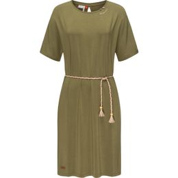 Jerseykleid Ragwear "Jerseykleid Kass", Damen, Gr. L, N-Gr, gr&uuml;n (olive), Obermaterial: 95% Polyester PES. 5% Elasthan EL. Obermaterial: 100% Baumwolle CO., Kleider Jerseykleid