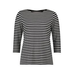 3/4-Arm-Shirt Betty Barclay "Ringelshirt mit U-Boot-Ausschnitt", Damen, Gr. 46, schwarz (schwarz, beige), Obermaterial: 95% Viskose CV. 5% Elasthan EL., Shirts 3/4-Arm-Shirt