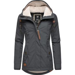Winterjacke Ragwear "Winterjacke Monade", Damen, Gr. L, grau (dunkelgrau24), Obermaterial: 65% Polyester PES. 35% Baumwolle CO. Obermaterial: Futter: 100% Polyester PES. 100% Polyester PES., Jacken Winterjacke