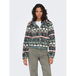 Outdoorjacke Only "ONLANNA CONTACT AOP HOOD JACKET OTW CS", Damen, Gr. S, balsam gr&uuml;n aop:aztec cameo braun, Web, Obermaterial: 100% Polyester, bedruckt, regular fit normal, Jacken Outdoorjacke