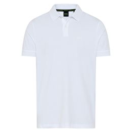 Poloshirt BOSS Green "Pio 2", Herren, Gr. S, wei&szlig;100, Jersey, Obermaterial: 100% Baumwolle, unifarben, regular fit normal, Rippstrickb&uuml;ndchen, Shirts Poloshirt