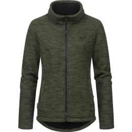 Kapuzensweatjacke Ragwear "Strickjacke Liram Melange", Damen, Gr. XS, gr&uuml;n (schwarz olive), Obermaterial: 56% Baumwolle CO. 44% Polyester PES. Futter: 100% Polyester PES., Sweatjacken Kapuzensweatjacke