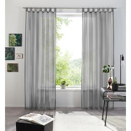 Gardine OTTO HOME "XANA" Gr. 2, grau, B:145cm H:175cm, Voile, Polyester, Gardinen, Gardine, Bestseller, einfarbig, 1 bzw. 2 Schals, pflegeleicht, preiswert