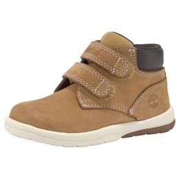 Klettboot Timberland "TODDLE TRACKS - MID HOOK & LOOP BOOT", M&auml;dchen, Gr. 27, gelb (wheat), Leder, sportlich, Schuhe Klettboot, Winterstiefel, Winterboots, Snowboots, Winterschuhe, f&uuml;r Kinder