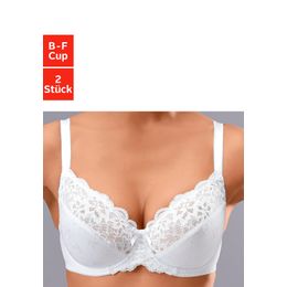 B&uuml;gel-BH Petite Fleur, Damen, Gr. 120, Cup F, wei&szlig; (2xwei&szlig;), Spitze, Obermaterial: 90% Polyamid, 10% Elasthan, BHs B&uuml;gel-BH, mit elastischer Spitze, Dessous, Topseller