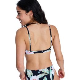 Bandeau-Bikini-Top Roxy "Printed Essentials", Damen, Gr. S, Cup B, anthrazit spring charming, Obermaterial: 85% Microfaser, 15% Elasthan;, Bikini-Oberteile Bandeau-Bikini-Top