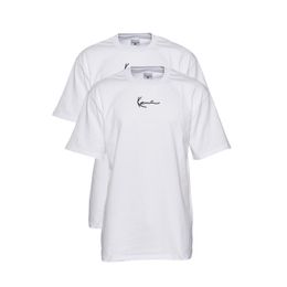Karl Kani Damen T-Shirt "Karl Kani Herren Small Signature 2-Pack Essential Tee"wei&szlig;, Gr. XS, bedruckt, 100% Baumwolle, Shirts