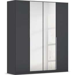 Dreht&uuml;renschrank OTTO HOME "Kleiderschrank Schrank Garderobe AGORDO mit Dekor- oder Hochglanzfront", grau (graumetallic), B:181cm H:210cm T:54cm, Holzwerkstoff, Schr&auml;nke, Dreht&uuml;renschrank, durchdachte Innenausstattung, in 8 Breiten und 2 H&ouml;hen MADE IN GERMANY