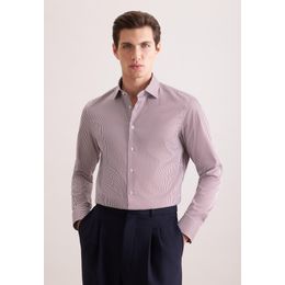 Businesshemd Seidensticker "Schwarze Rose", Herren, Gr. M (39), normale &Auml;rmell&auml;ngen, bordaux, 100% Baumwolle, gestreift, slim fit, 2-Knopf-Manschette, Hemden Businesshemd, Slim 1/1 Kentkragen Gestreift
