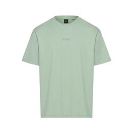T-Shirt BOSS Green "Tee", Damen, Gr. L, gr&uuml;n (open gr&uuml;n357), Single Jersey, Obermaterial: 100% Baumwolle, oversize normal, Rundhals, eingesetzt normaler Saum, Shirts T-Shirt, mit Rundhalsausschnitt