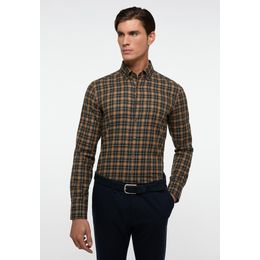 Langarmhemd Eterna "SLIM FIT", Damen, Gr. 46, Normalgr&ouml;&szlig;en, schwarz, Flanell, 52% Baumwolle, 10% Schurwolle, 38% Lyocell, schmal, Manschette, Hemden Langarmhemd, EASY IRON (b&uuml;gelleicht)