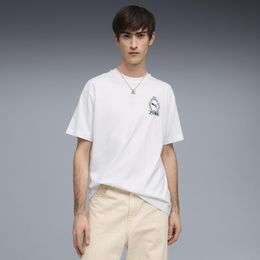 Puma Herren T-Shirt "Graphic Relaxed T-Shirt Herren", wei&szlig;, Gr. L, bedruckt, Obermaterial: 100% Baumwolle. Rippe: 80% Baumwolle, 20% Polyester, Shirts