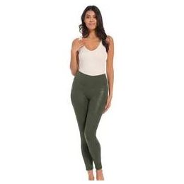 Leggings MAGIC BODYFASHION "Leather Look Legging", Damen, Gr. L, N-Gr, gr&uuml;n (matcha), Obermaterial: 62% Polyamid, 38% Elasthan. Futter: 54% Polyamid, 46% Elasthan, schmal lang, Hosen Leggings, hoch tailliertes Design, keine vordere Mittelnaht