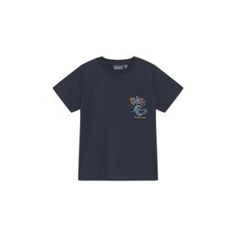 Rundhalsshirt Color Kids "Rundhalsshirt COT-shirt W. 2 Print - S/S", Jungen, Gr. 140, blau (total eclipse), Obermaterial: 100% Baumwolle CO., Shirts Rundhalsshirt