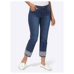 7/8-Jeans Inspirationen, Damen, Gr. 52, Normalgr&ouml;&szlig;en, blau (blau, stone, washed), 98% Baumwolle, 2% Elasthan, unifarben, 7/8-L&auml;nge, Jeans