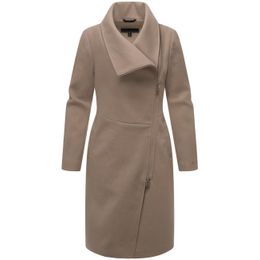 Kurzmantel Navahoo "Kurzmantel Samtrose 14", Damen, Gr. L, braun (taupe grau), Obermaterial: 90% Polyester PES. 10% Viskose CV. Obermaterial: Futter: 100% Polyester PES., M&auml;ntel Kurzmantel