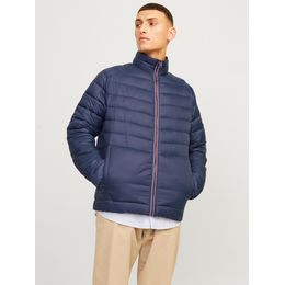 Jack & Jones Steppjacke JACK & JONES "JJESPRINT PUFFER COLLAR NOOS", Herren, Gr. S, blau (navy blazer detail:true rot stitches), Web, Obermaterial: 100% Nylon, elastischer Bund, Jacken Steppjacke