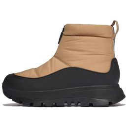 Winterboots fitflop "NEO-D-HYKER", Damen, Gr. 37, camelfarben, Polyester, Textil, Schuhe Winterboots, Snowboots, Schlupfboots mit Fleeece-Futter
