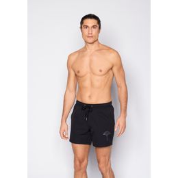 JOOP! Badeshorts JOOP "Solid Cornflower", Herren, Gr. M, N-Gr, oxford, Web, Obermaterial: 100% Polyester, Badehosen Badeshorts, mit seitlichen Taschen und Tunnelzug