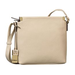 Umh&auml;ngetasche Gabor "Gela", Damen, Gr. B/H/T: 25cm x 23,5cm x 6,5cm, beige, Polyurethan, Polyurethan (PU), clean, gepflegt, unifarben, Taschen Umh&auml;ngetasche, genarbtes Lederimitat mit schm&uuml;ckenden Metallecken, hochwertiges Logo