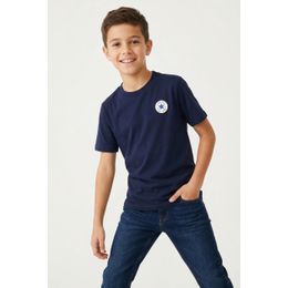Kurzarmshirt Converse "f&uuml;r Kinder", Jungen, Gr. 134/140, schwarz (obsidian), Stoff, Obermaterial: 100% Baumwolle, bedruckt, unifarben, normal, Rundhals, eingesetzt abgesteppt, Shirts Kurzarmshirt, Kurzarm, sportlicher Stil, Rundhalsausschnitt, elastisches Material