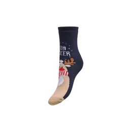 Freizeitsocken Only "ONLCHRISTMAS HEAVY 3-PACK SOCK ACC", Damen, night sky pack:lgm, night sky, starlight blau, Materialmix, gemustert, Socken Freizeitsocken